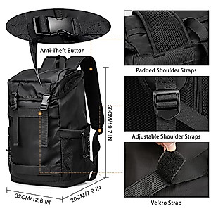 WEPLAN Skateboard Backpack for Men,Water Resistant Laptop Backpack for men women, Fit for Sports Travel, Black