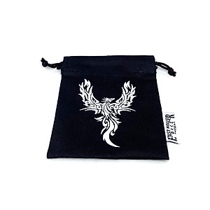 Small Twill Dice Bag - Holds Up To 40 Polyhedral Dice and Closes Tightly with Drawstring (Phoenix)