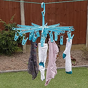 HANGERWORLD 20 Clip Hanging Laundry Drying Rack for Socks, Underwear and Baby Clothes