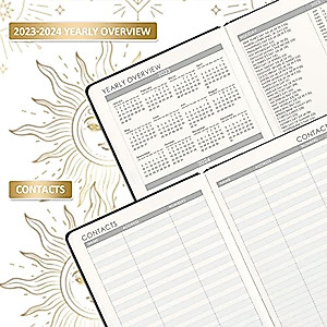 2023-2024 Planner - Academic Weekly Monthly Planner 2023-2024, July 2023 - June 2024, 5.75" x 8.25", Faux Leather, Back Pocket with 40 Notes Pages - The SunSun