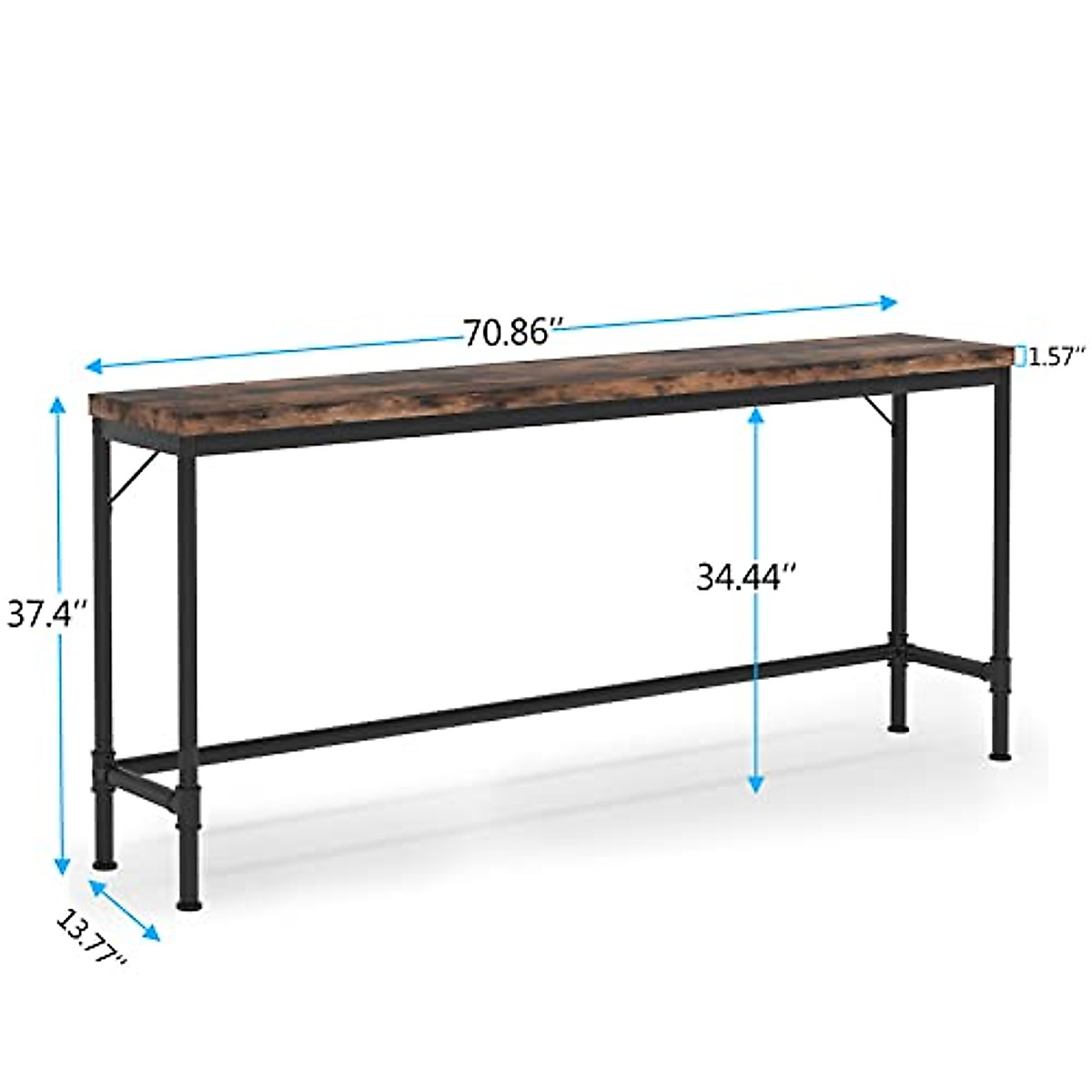 Tribesigns 70.9 Inch Extra Long Console Table, Narrow Long Sofa Table Behind Couch, Rustic Entryway Hallway Table Industrial Height Bar Table for Living Room