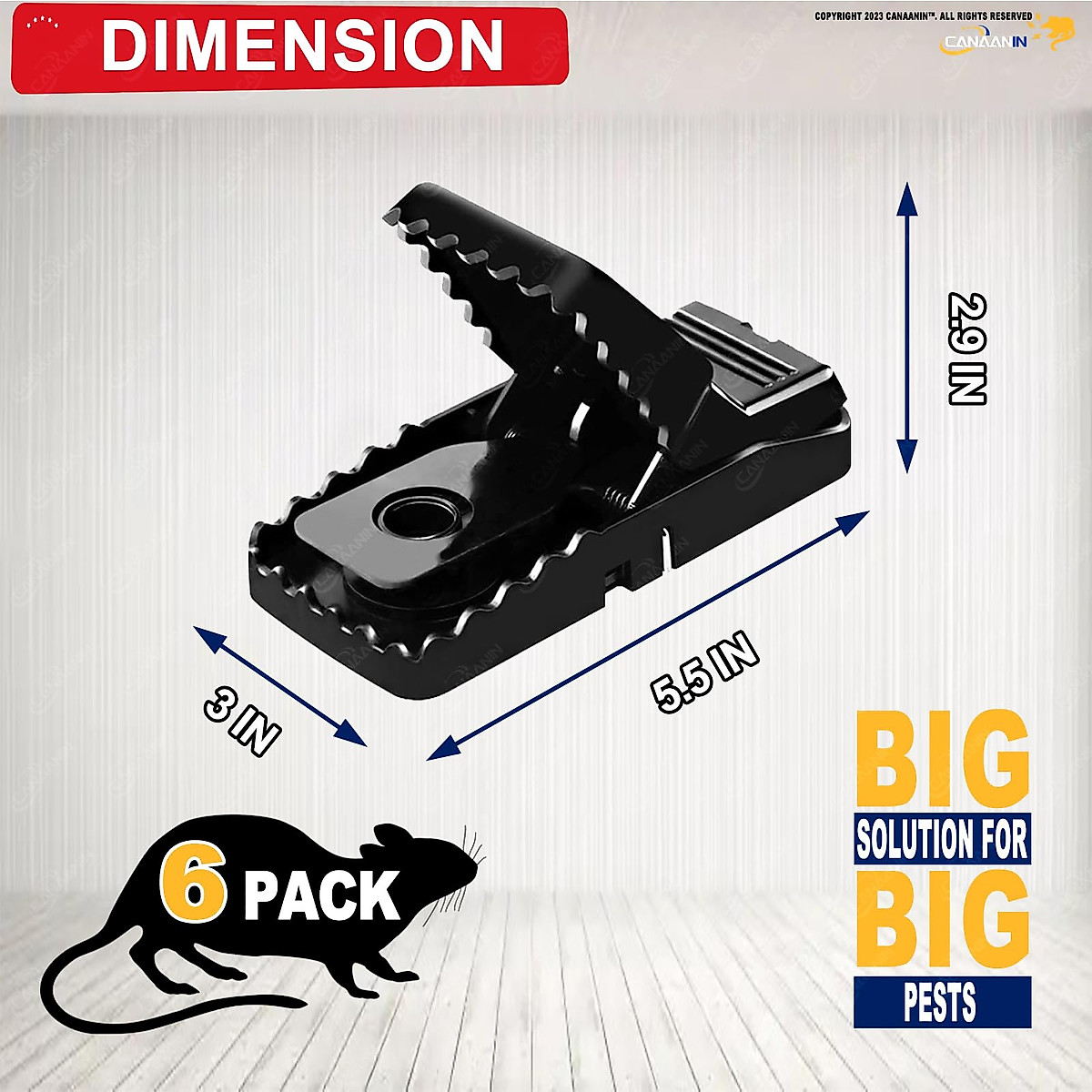 CANAANIN 𝐋𝐚𝐫𝐠𝐞 𝐑𝐚𝐭 𝐓𝐫𝐚𝐩𝐬 𝐌𝐨𝐮𝐬𝐞 𝐓𝐫𝐚𝐩𝐬 Indoor Outdoor 𝐒𝐧𝐚𝐩 𝐓𝐫𝐚𝐩 for Gophers 𝐂𝐡𝐢𝐩𝐦𝐮𝐧𝐤 𝐓𝐫𝐚𝐩 That Work Quick Effective Safe for Rodents Mouse Chipmunk 6 Pack