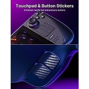 JSAUX Skin Stickers Set for Steam Deck/Steam Deck OLED, Vinyl Skin Decal Sticker, Anti-Slip Grip Sticker, Touchpad Stickers, Thumb Grip Caps, Protective Full Wrap Sticker for Steam Deck-White