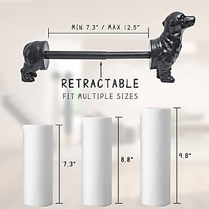 Dachshund Dog Paper Towel Holder for Kitchen, Freestanding Countertop Kitchen Paper Towel Holder, Vintage Animal Tissue Towel Display Stand, Black