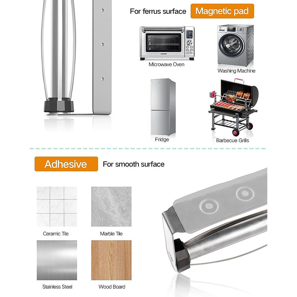 Magnetic Paper Towel Holder,Paper Towel Holder with Spray Bottle,Paper Towel Holder Under Cabinet with Strong Magnetic Backing and Self-Adhesive for Kitchen Refrigerator Grill RV