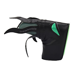 Craftsman Golf Octopus with Green Eyes Long Tail Black Blade Putter Headcover Magnetic Closure