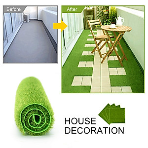 Estink Artificial Turf, Outdoor Carpet Synthetic Miniature Garden Ornament DIY Craft Rug Landscaping Artificial Lawn for DIY Micro Landscaping and Mini Gardening Props, 6 x 6inch
