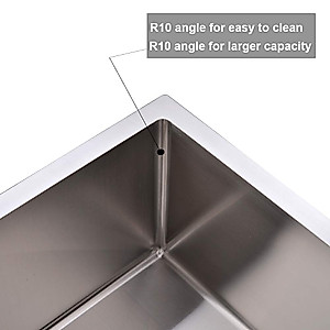 VALISY 25 x 22 x 9 Inch Drop In Topmount Stainless Steel Brushed Nickel Single Bowl Kitchen Sink Extra-thick 16 Gauge, RV Kitchen Sink with Dish Grid and Basket Strainer