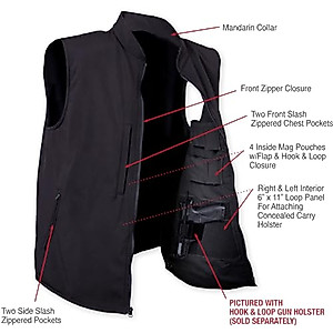 Rothco Men's Professional CCW Concealed Carry Soft Shell Vest, Black - 2XL