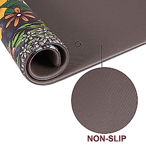 ASPMIZ Boho Kitchen Rugs Set of 2 Non Slip Washable, Farmhouse Floral Kitchen Mats Cushioned Anti Fatigue, Waterproof Rugs for Kitchen Floor Mats for in Front of Sink, 18'' x 48'' + 18'' x 30''