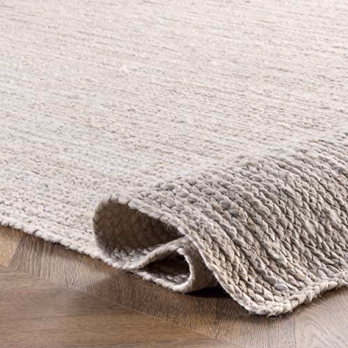 nuLOOM Rigo Hand Woven Farmhouse Jute Area Rug, 8x10, Off White