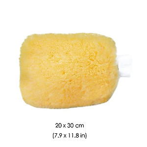 INEBIZ 2pcs Extra Thick Multi-Fiber Sheepskin Lambswool Wash Mitts Car Home Cleaning Gloves