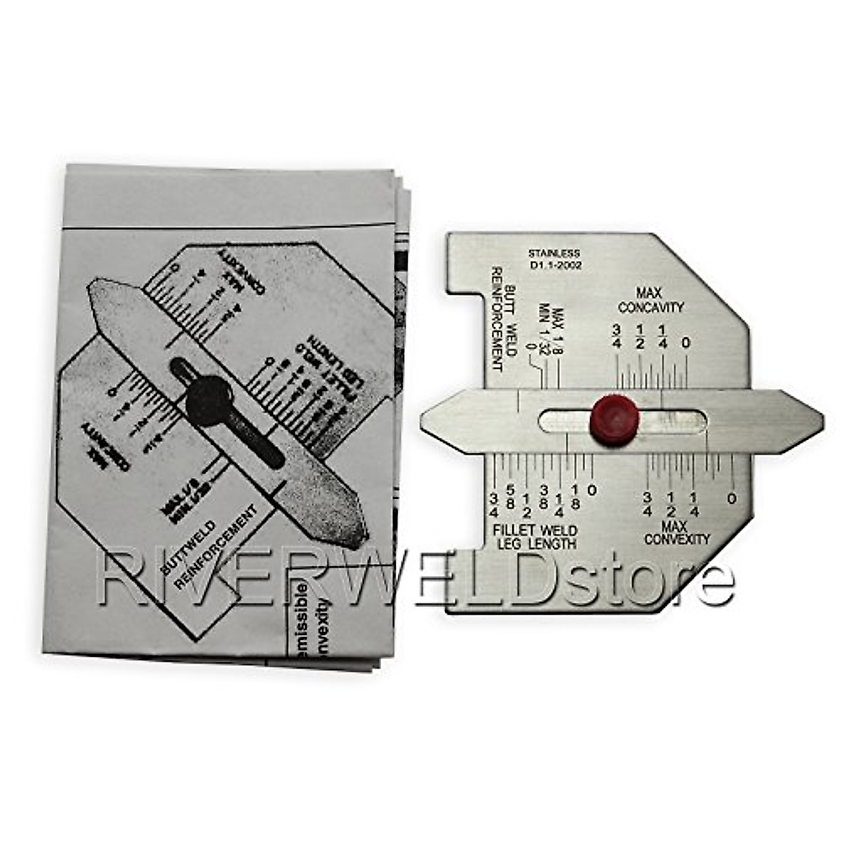RIVERWELD Automatic Weld Size Fillet Weld Butt Weld Welding Gauge Stainless Steel Inch Inspection Gauge