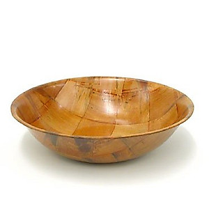 Round Woven Wood Snack or Salad Bowl: 10"