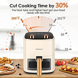TANGME Air Fryer, 6-in-1 5.8Quart Air Fryer Oven with Transparent Cooking Window 1350W Electric Air Frying Toaster Oven for Baking, Roasting, Dehydrating