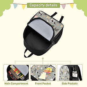 Blueangle Farm Animals Pattern Print Waterproof Backpack - Lightweight Backpack Boys Girl 2-6 Year School Bag