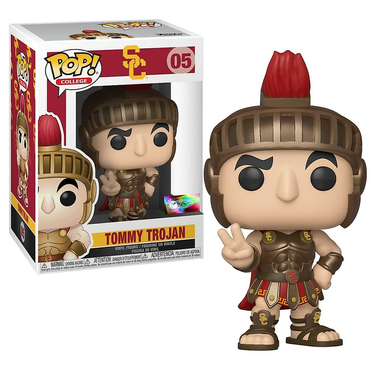 POP College Mascots USC Tommy Trojan Home Trojan Armor Funko Pop Multicolored 3.75 inches