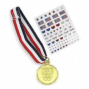 Emily Rose Doll Clothes,18 Inch Gymnastics Sports Outfit for Dolls, Doll Gymnastic Accessories with Medal and Face Stickers, Gymnast Toy Compatible with American Girl Dolls, Designed in USA