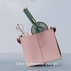 LaHuko Mini Handheld Fan, USB Desk Fan, Small Personal Portable Table Fan with USB Rechargeable Battery Operated Cooling Folding Electric Fan for Travel Office Room Household(Green)