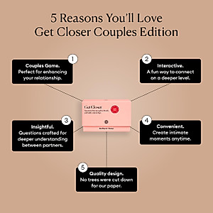 Intelligent Change Get Closer Conversation Cards for Couples, Intimacy Deck Card Game, Fun Date Night Ideas, 100 Icebreaker Couple Questions to Strengthen Bonds and Relationships