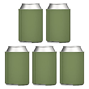 TahoeBay Blank Beer Can Coolers, Plain Bulk Collapsible Soda Cover Coolies, DIY Personalized Sublimation Sleeves for Weddings, Bachelorette Parties, Funny HTV Party Favors (Sage, 5)