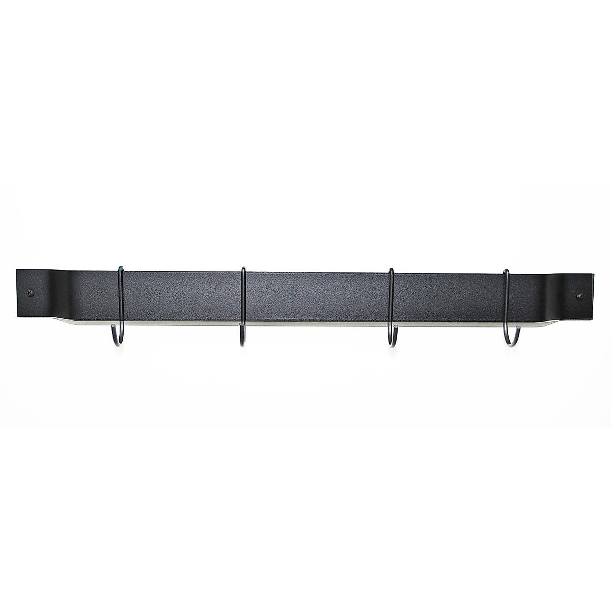 Rogar 24" Black Bar Rack with 4 Black Hooks