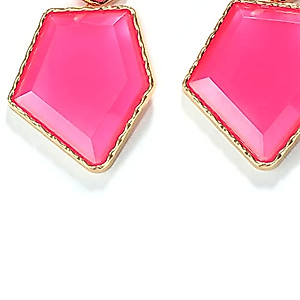 KELMALL Geometric Transparent Resin Statement Earrings for Women Exaggerated Vintage Irregular Drop Dangle Earrings