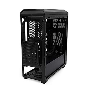 YEYIAN Blade 2101 Gaming PC Case, Acrylic Mid Tower ATX/Micro ATX, LED Fans, SPCC Chassis, Metal Mesh Air Flow, 3 USB/Audio Ports, 16.33"x7.08"x18.85", ROHS CE Certified, Black