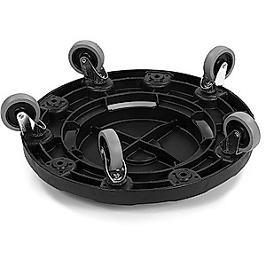 SPARTA Bronco Trash Can Dolly for 2, 32, 44, and 55 Gallon Containers with Twist-to-Lock for Restaurants & Kitchen, Polyproylene, 17.88 X 17.88 Inches, Black