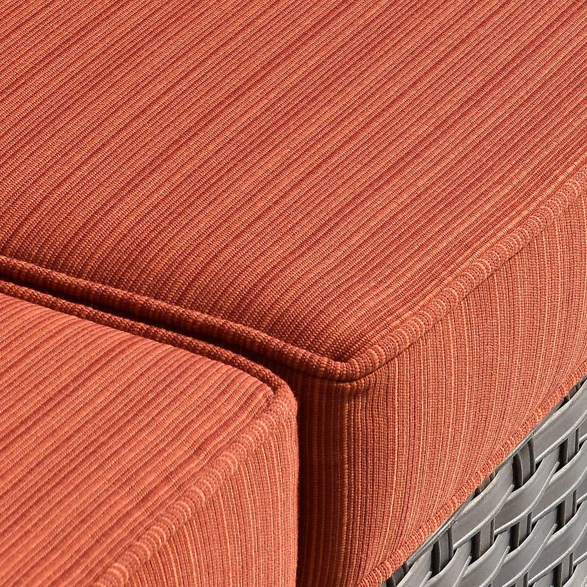 HOOOWOOO 25x25x5 Outdoor Patio Furniture Cushions Replacement,5" Thick Seat Back Chair Cushions Set,Zipper Olefin Sofa Loveseat Cushions for Patio Outdoor Furniture,Orange Red