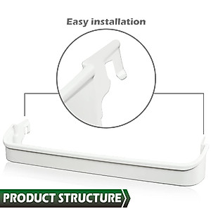 GRAND ORANGE Door Top Bin Shelf Compatible with Frigidaire or Kenmore Refrigerator Fit 240338001 White