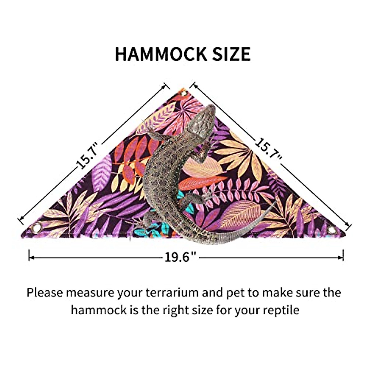 Bearded Dragon Hammock, Bearded Dragon Bed Lizard Lounger Soft Canvas Reptile Hammock for Reptile Habitat Lizard Reptile Tank Accessories (Purple, 15.7 ''x 15.7'' x 19.8'')