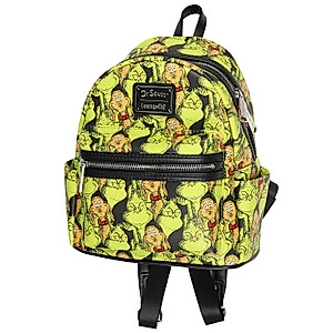 Dr. Seuss The Grinch and Max All-Over Print Faux Leather Mini Backpack