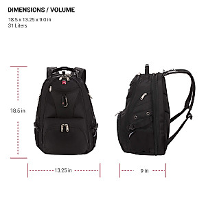 SwissGear 5977 ScanSmart Laptop Backpack, Black, 17-Inch