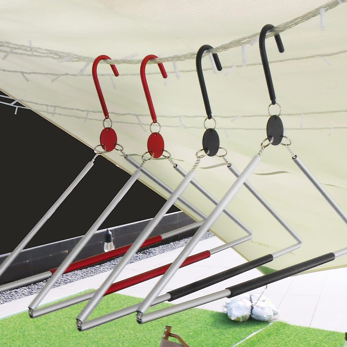 BETTERALL Foldable Hangers for Travel 3 Pack, Travel Hangers Foldable for Suitcase, Light Folding Hangers, Foldable Coat Hanger, Portable Hangers, for Business Trip, Caravan, Hotel, Red