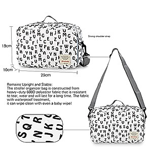 MOMIGO Baby Diaper Caddy Bag - Diaper Caddy Tote Baby Stroller Bag Nursery Storage Bin for Diapers, Wipes & Toys Mini Diaper Bag for Outdoor (Letter)