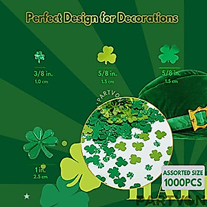 St Patricks Day Table Decorations Confetti | Shamrock Foil Glitter Confetti Lucky Irish Clover Party Confetti for St Patricks Party Birthday Baby Shower Decorations