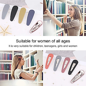 Boobeen 20 Pack Hair Clips - Acrylic Metal Snap Hair Clips for Women -Matte Hair Barrettes for Girls - Hairpins Fashion Accessories for Kids Teens Girls