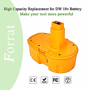 Forrat DC9098 DC9099 Upgraded 3.6Ah Replacement for Dewalt 18V Battery XRP DE9098 DE9503 DW9095 DW9096 DW9098 DW9099 18 Volt Cordless Power Tools 2 Packs (Yellow)