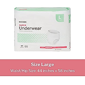 McKesson Super Underwear, Incontinence, Moderate Absorbency, Large, 72 Count