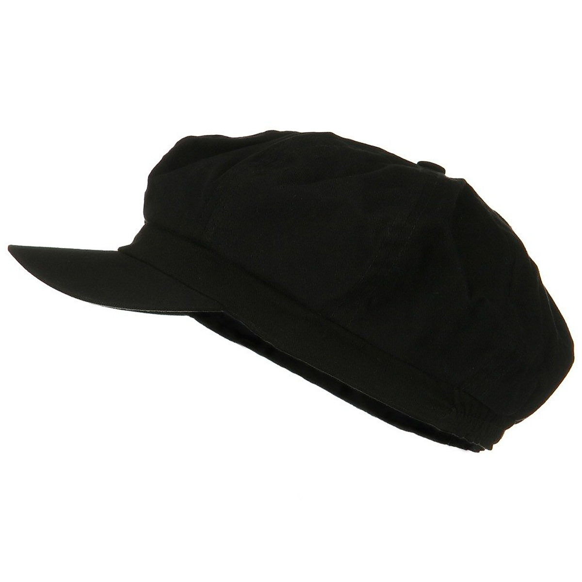 e4Hats.com Cotton Elastic Big Size Newsboy Cap - Black XL-2XL