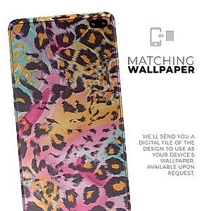 DesignSkinz Rainbow Leopard Sherbert Protective Vinyl Decal Wrap Skin Cover Compatible with The Samsung Galaxy S20 (Screen Trim & Back Glass Skin)