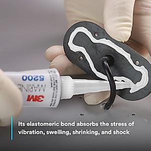 3M Marine Adhesive Sealant 5200, White, Flexible Bonds, Long Work-Time, 1 oz Tube