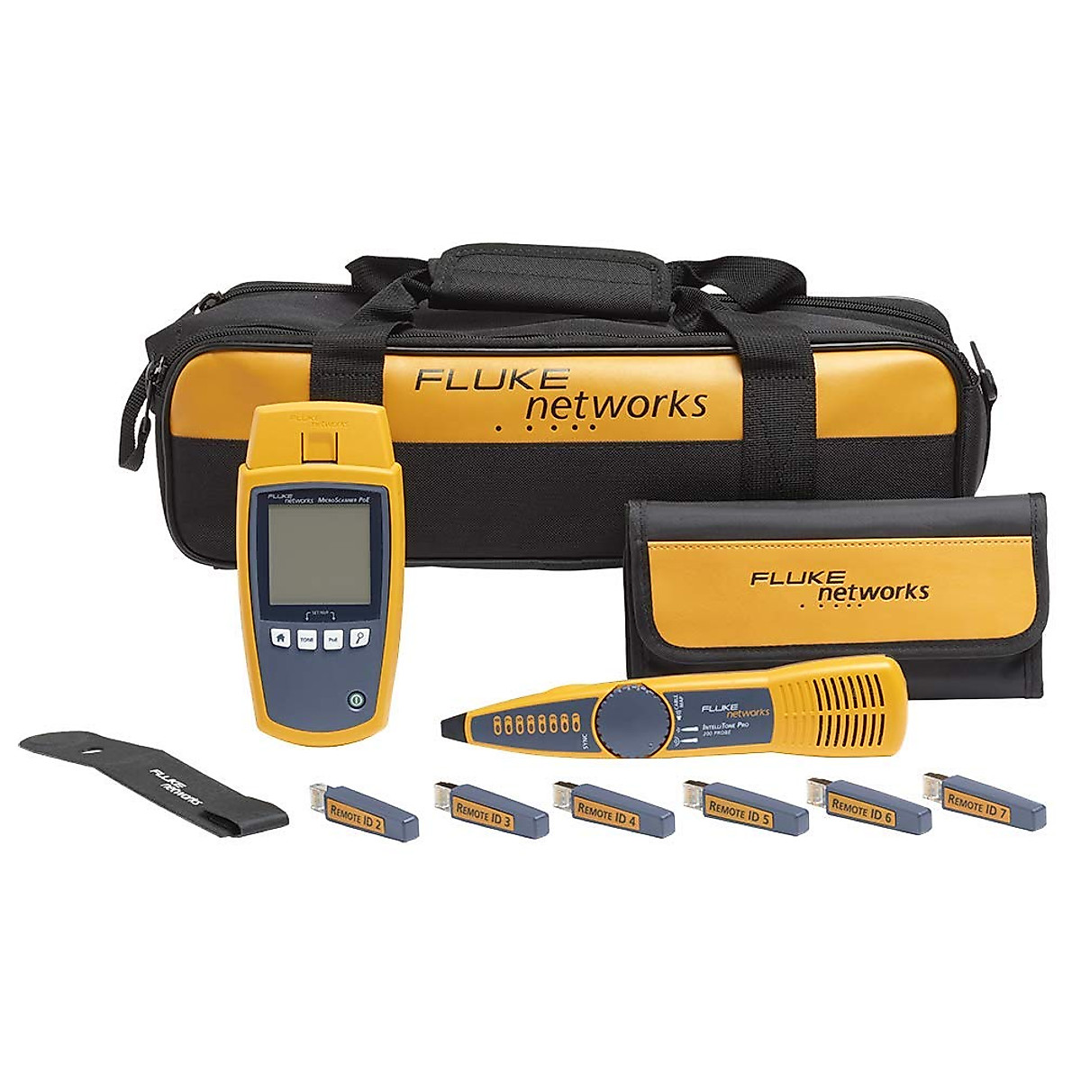 Fluke Networks - 5018513 MS-POE-KIT MicroScanner Copper Cable Verifier & PoE tester for RJ-45 Category 5-6A Ethernet Cables, Includes IntelliTone Pro 200 & Remote ID Kit