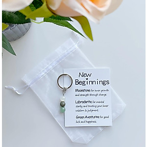 MKISHINE Crystal Keychain Gift for New Beginnings, New Beginnings Gifts for Women Farewell Going Away Gifts for Coworker, Inspirational Encouragement for Friends, Divorce Breakup Get Well Gift