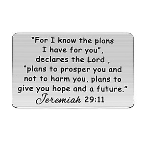 KUIYAI Jeremiah 29:11 Wallet Card for In Know The Plan I Have for You (Wallet Card Silver)
