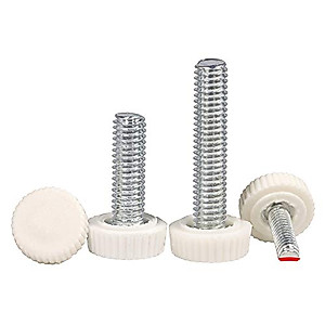 L-A M5x8mm Thumb Screw Knobs Grip Thumb Screw Threaded Knurled Knobs Grip (10 Pcs White）