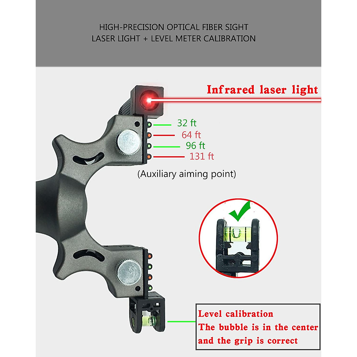 SQLWYLAT Professional Slingshots Set Laser Slingshot High Precision Flat Leather Slingshot with Laser Fast Bow Special for Outdoor Hunting Catapult (Gray)