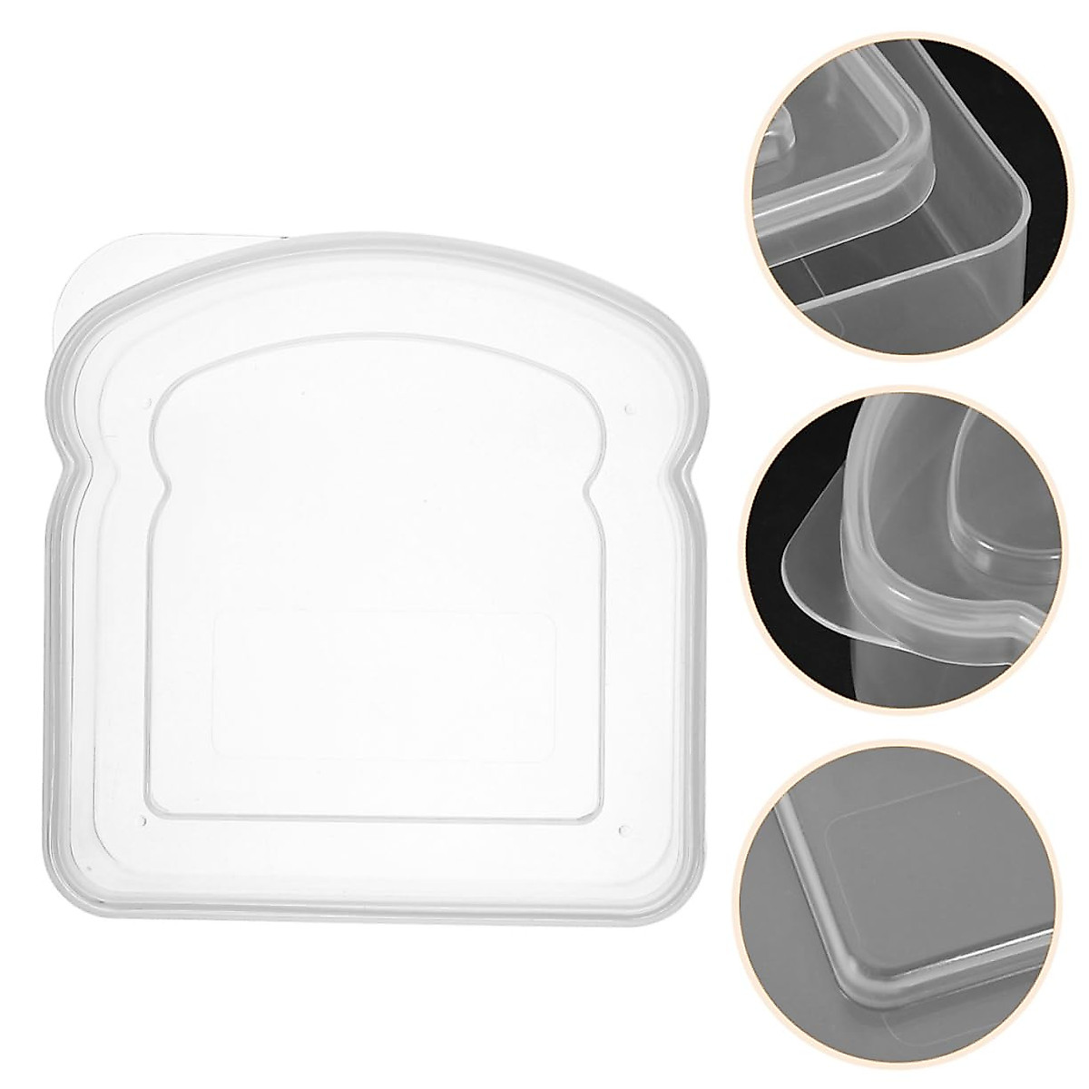 VINTORKY Set of Material Sandwich Containers Airtight Toast Boxes for Lunch Portable Sandwich Food Containers Lids for Work Camping Hiking