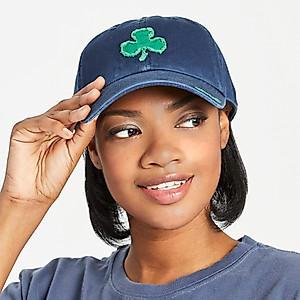 Life is Good. Tattered Chill Cap Applique Shamrock, Darkest Blue